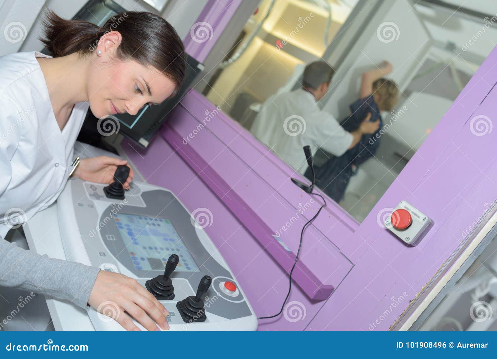 Xray Technician Facilitating Operation Stock Photo - Image of ...