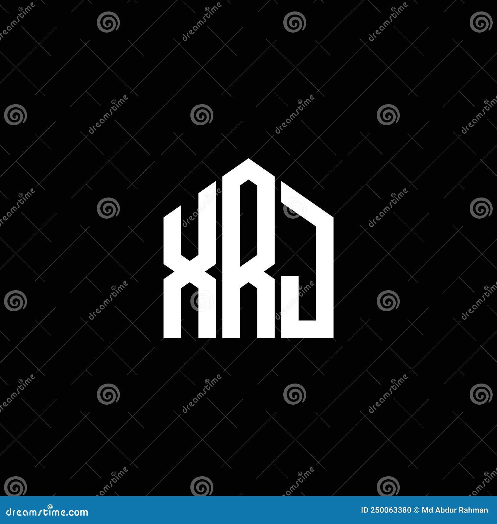XRJ Letter Logo Design on BLACK Background. XRJ Creative Initials ...