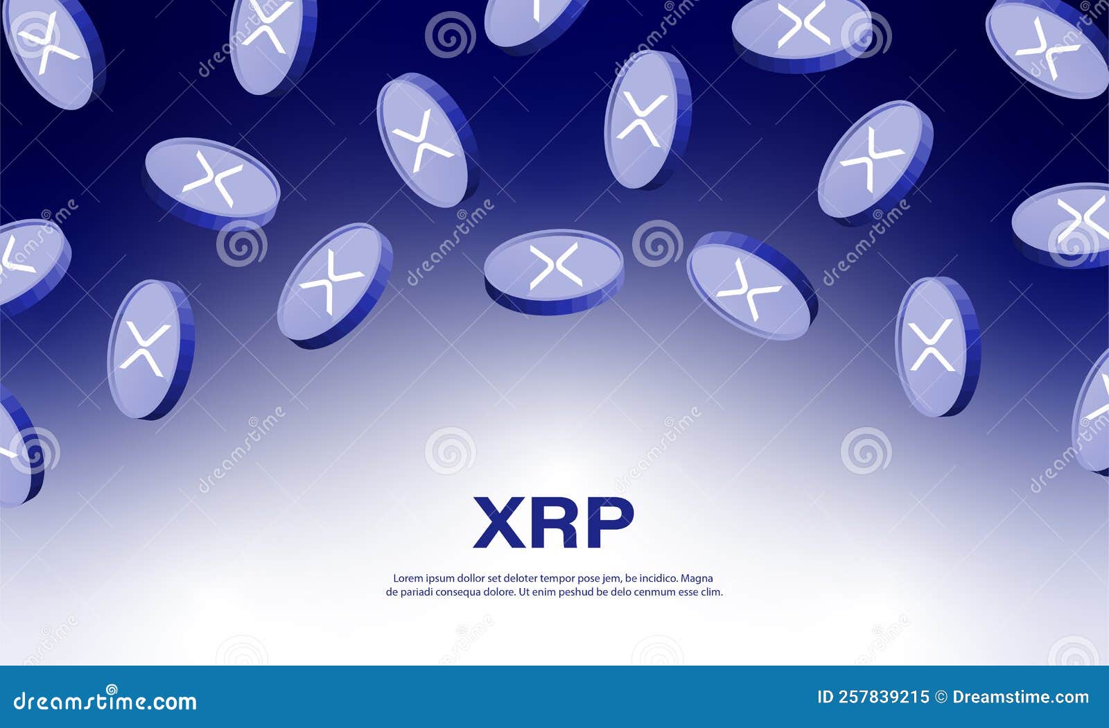 XRP Cryptocurrency Banner on Purple Background. Virtual Cryptocurrency Concept Stock Vector ...