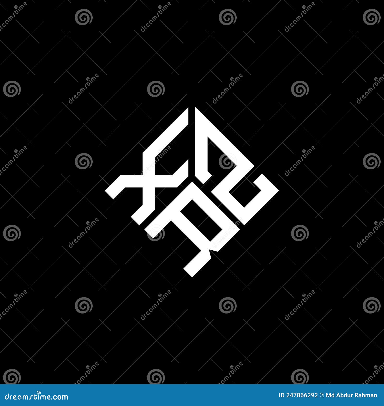 XRZ Letter Logo Design on Black Background. XRZ Creative Initials ...