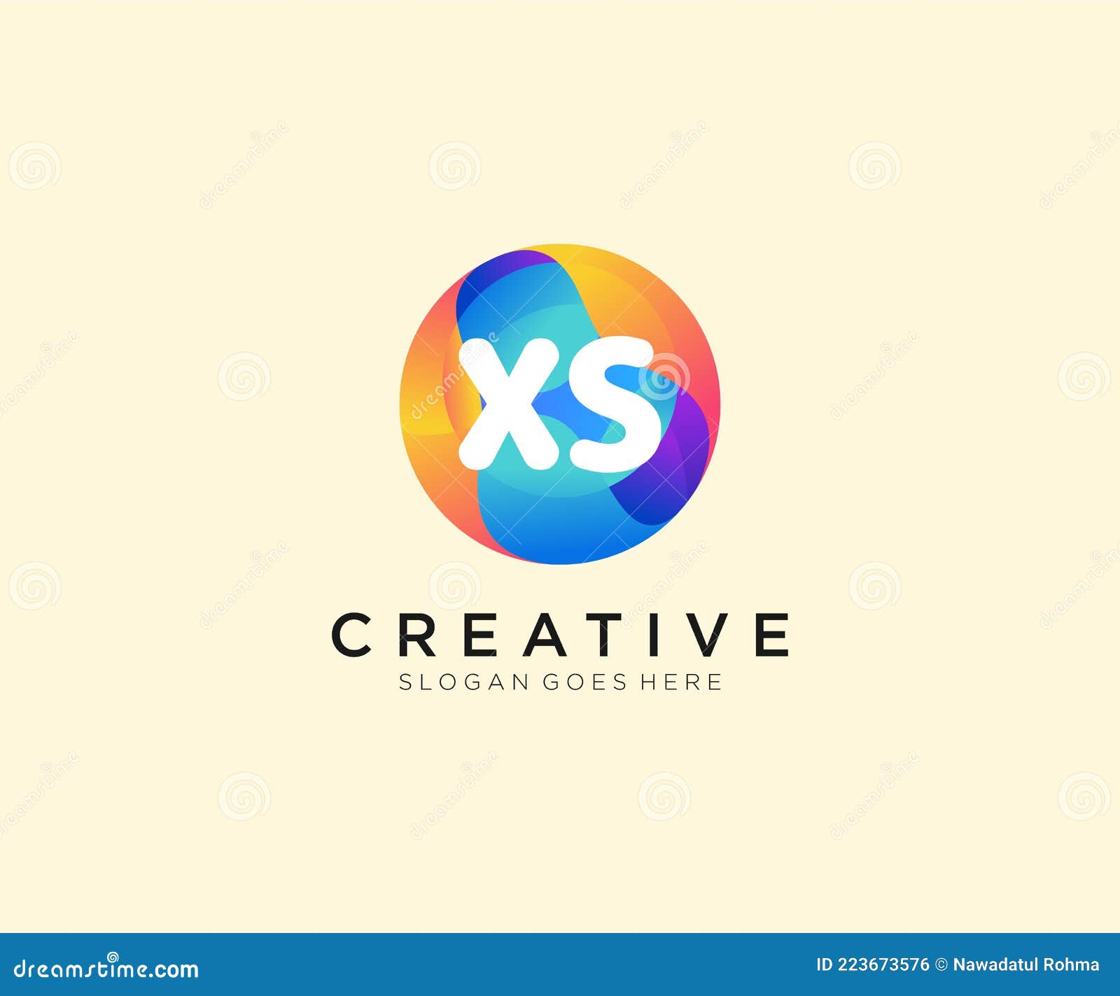 XS Initial Logo with Colorful Circle Template Vector Stock Vector ...