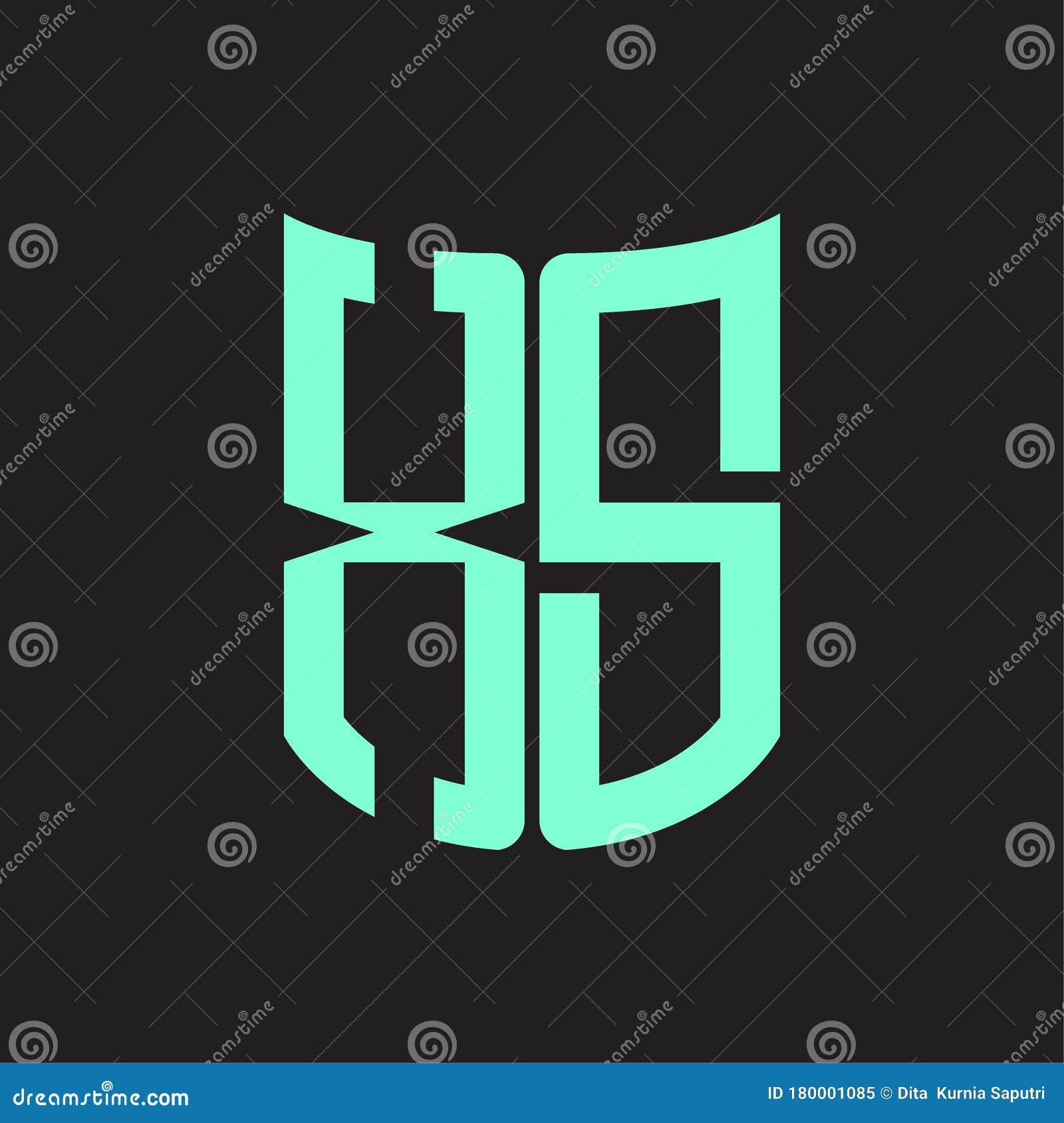 XS Logo Monogram with Ribbon Style Design Template Stock Vector ...