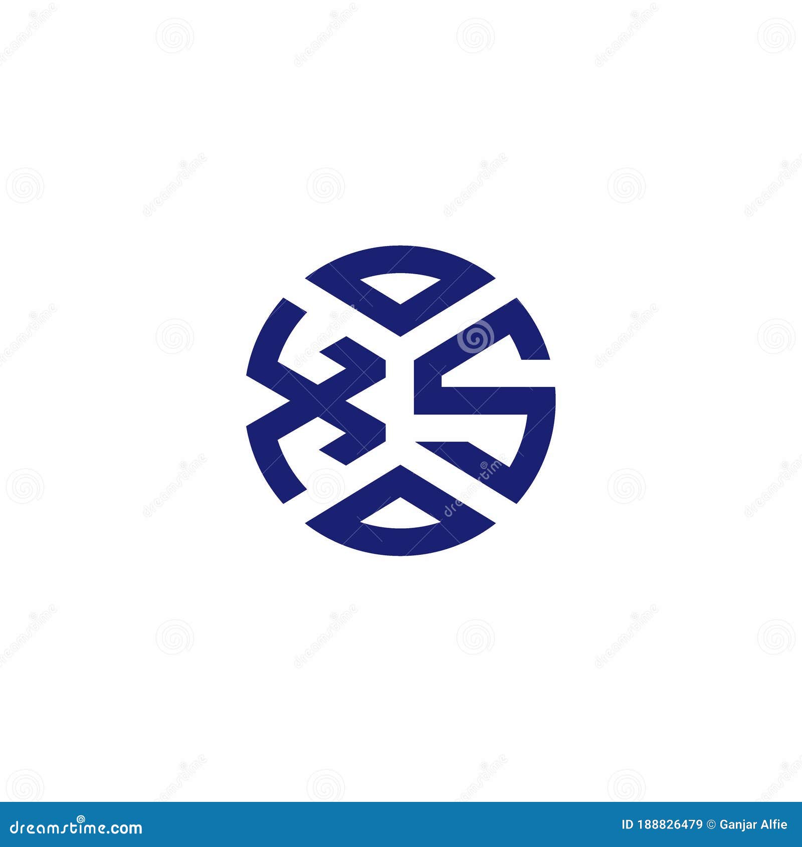 XS Monogram Logo with Abstract Shapes in Modern Style Stock Vector ...