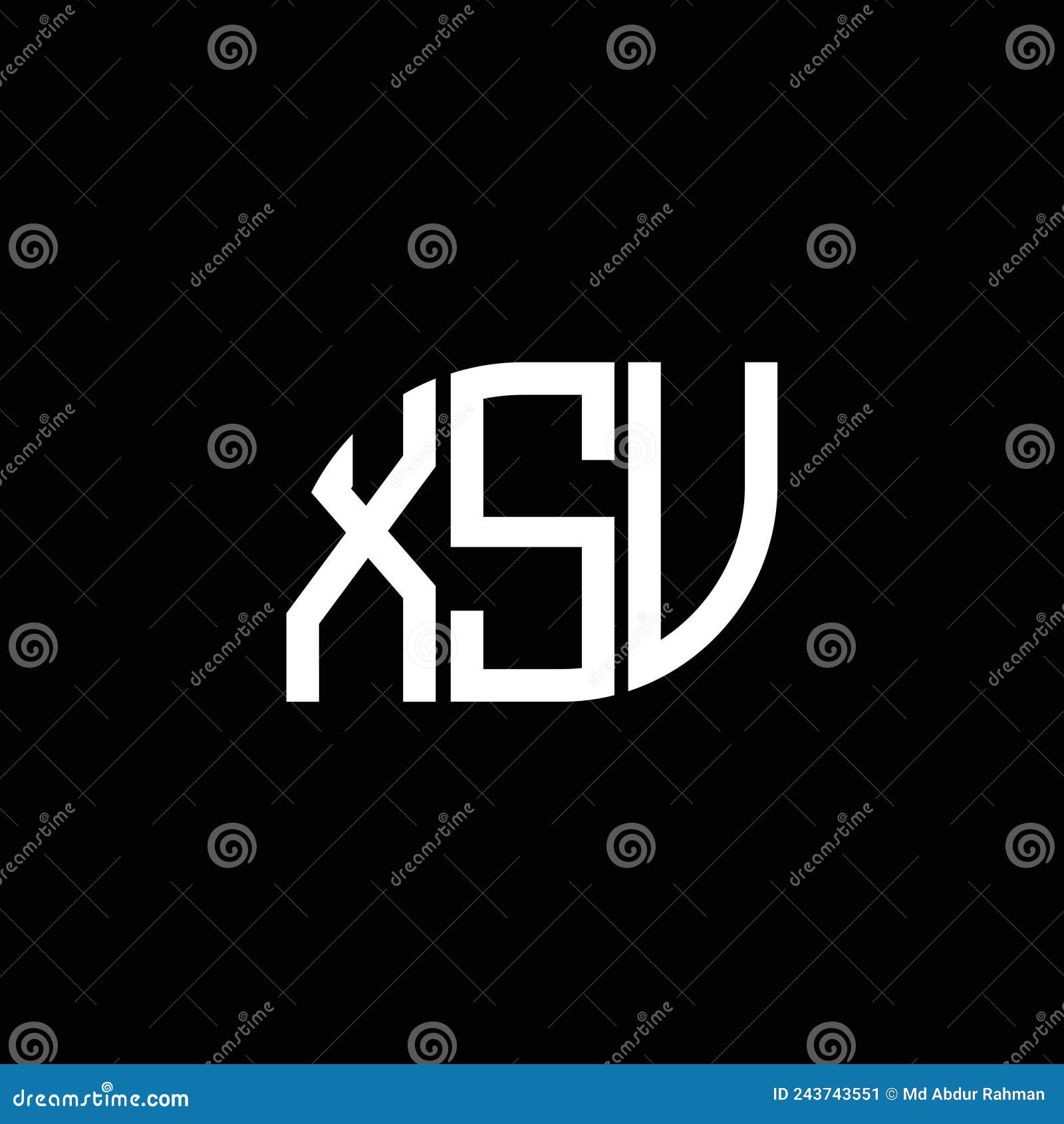 XSV Letter Logo Design on Black Background. XSV Creative Initials ...