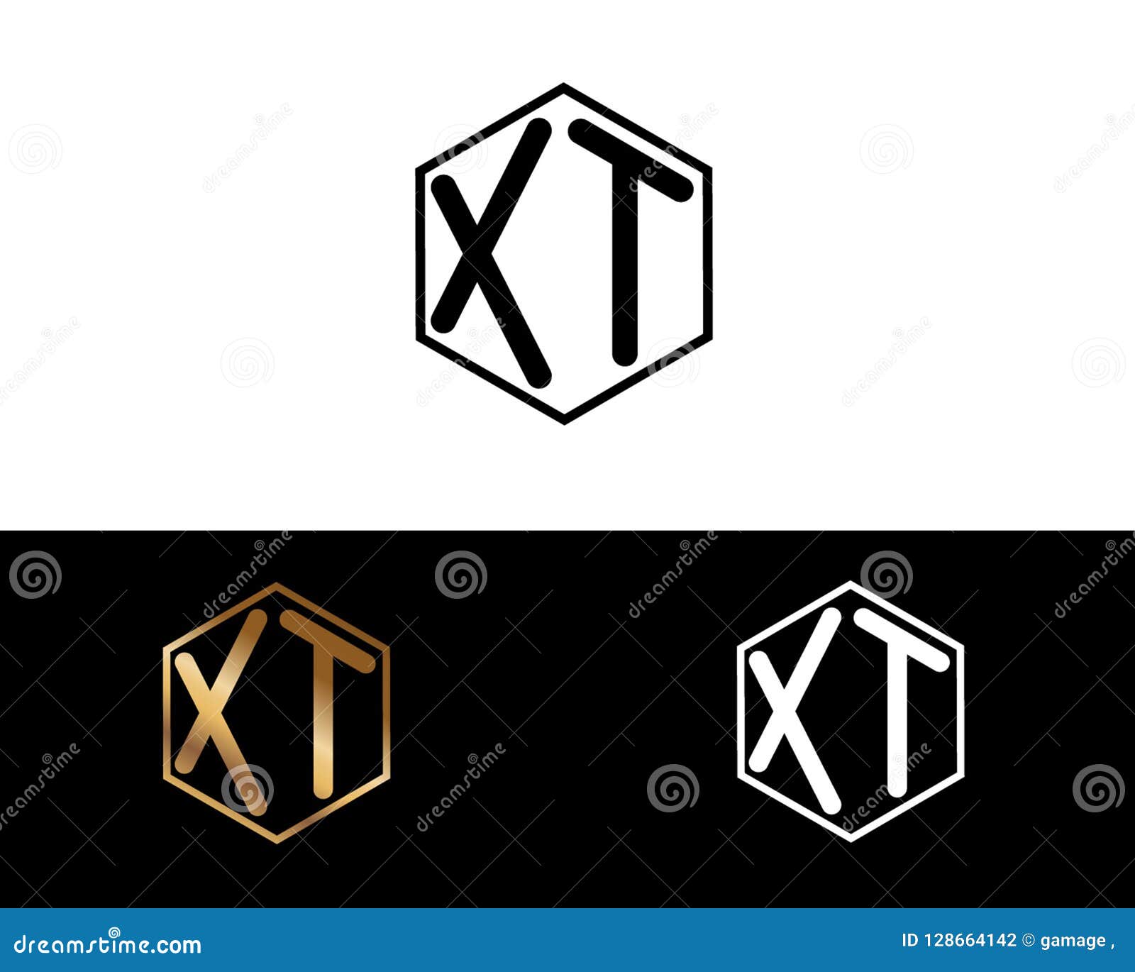XT Letters Linked with Hexagon Shape Logo Stock Vector - Illustration ...