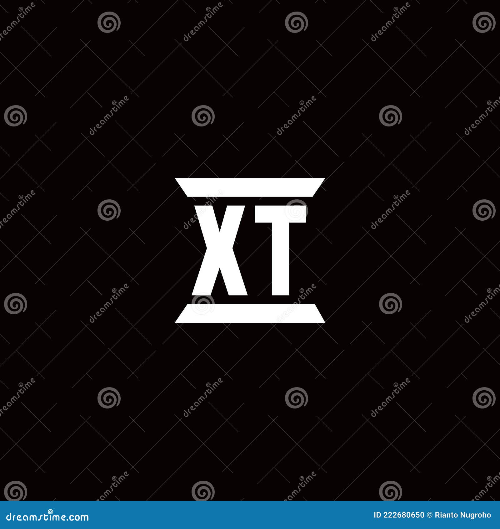 XT Logo Monogram with Pillar Shape Designs Template Stock Vector ...