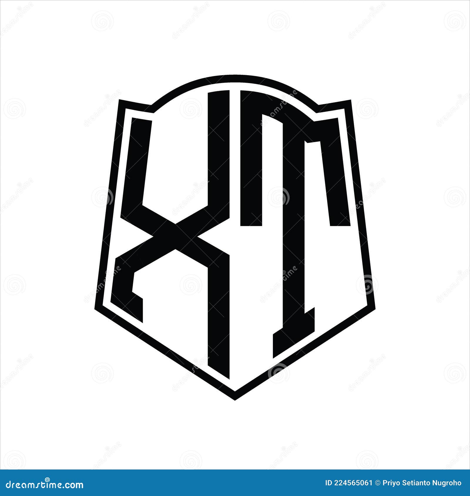 XT Logo Monogram with Shield Shape Outline Design Template Stock Vector ...