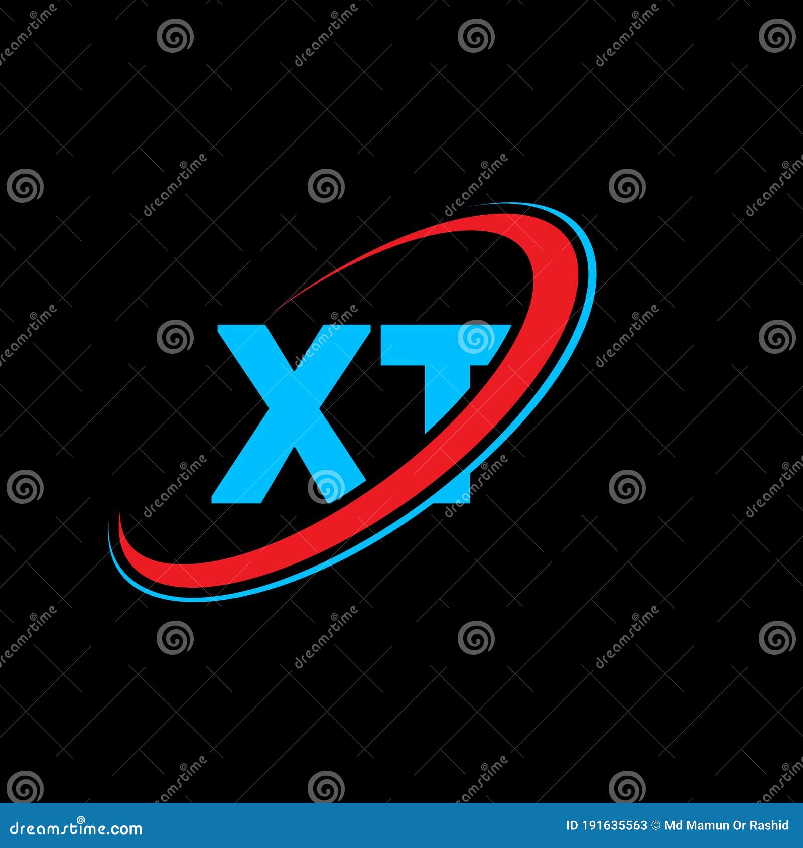 XT X T Letter Logo Design. Initial Letter XT Linked Circle Uppercase ...