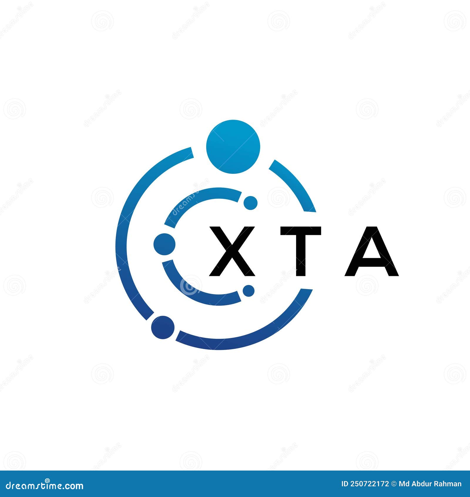 XTA Letter Technology Logo Design on White Background. XTA Creative ...