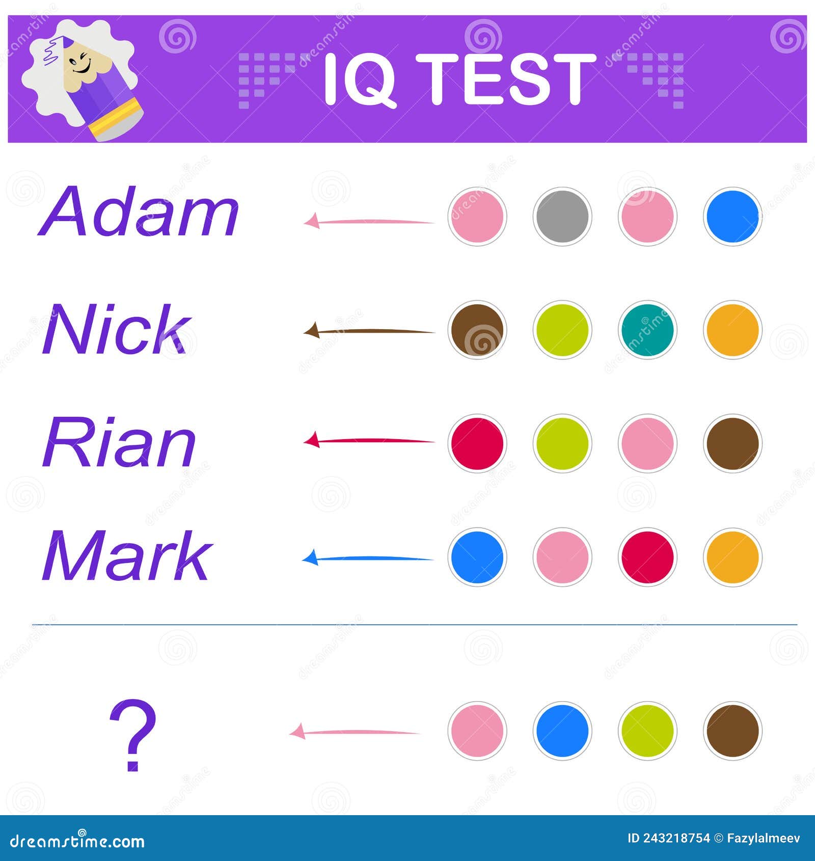 Intelligence Puzzle, IQ Test Stock Vector - Illustration of question ...