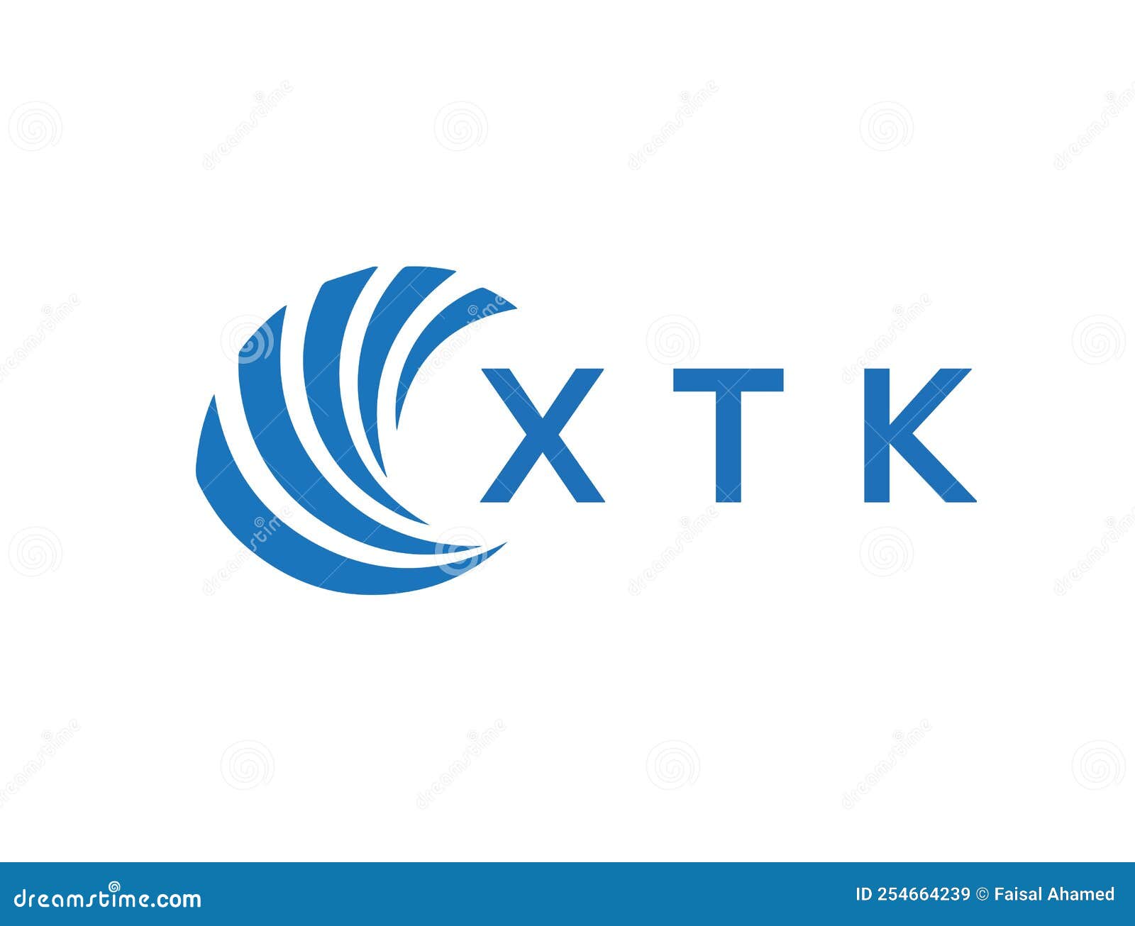 XTK Letter Logo Design on White Background. XTK Creative Circle Letter ...