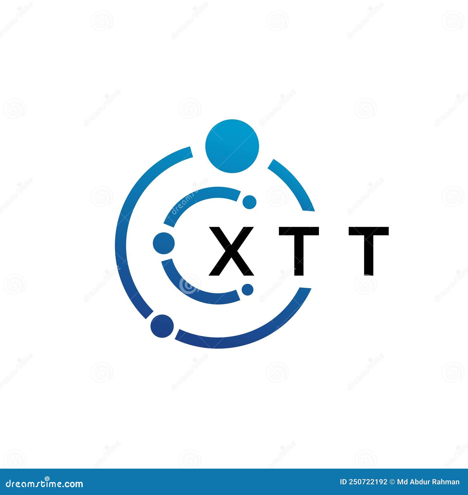 XTT Letter Technology Logo Design on White Background. XTT Creative ...