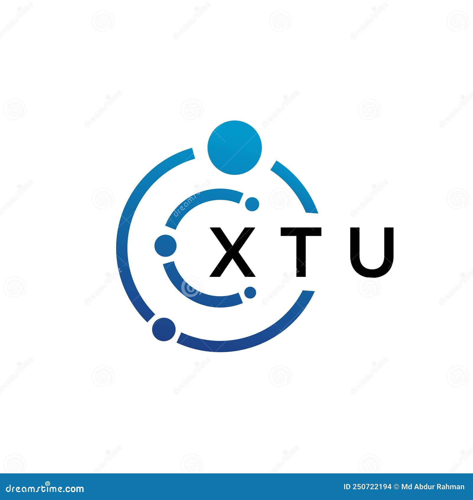 XTU Letter Technology Logo Design on White Background. XTU Creative ...