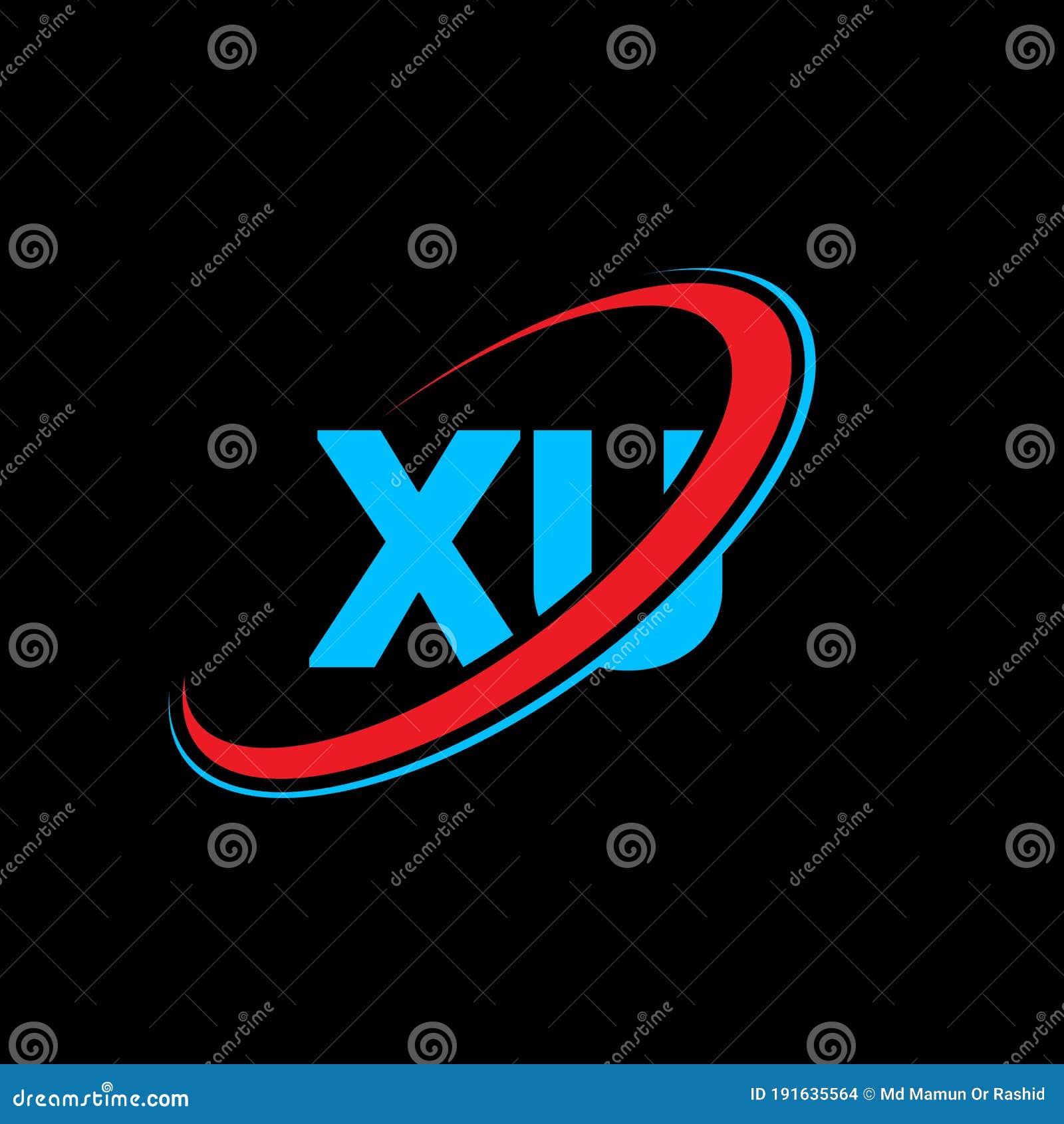 XU X U Letter Logo Design. Initial Letter XU Linked Circle Uppercase ...