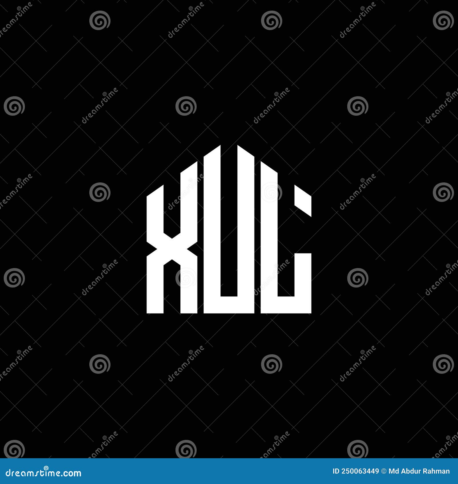 XUL Letter Logo Design on BLACK Background. XUL Creative Initials ...