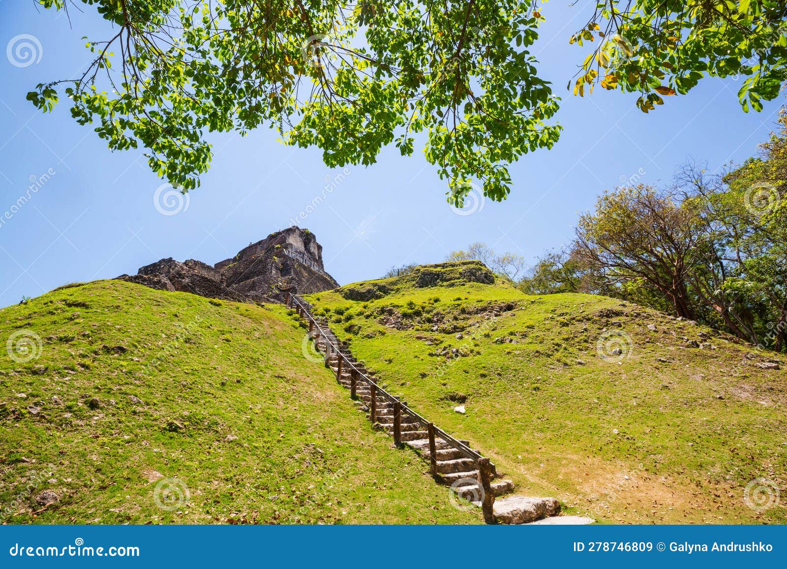 Pyramide in Belize stock image. Image of mayan, nature - 278746809