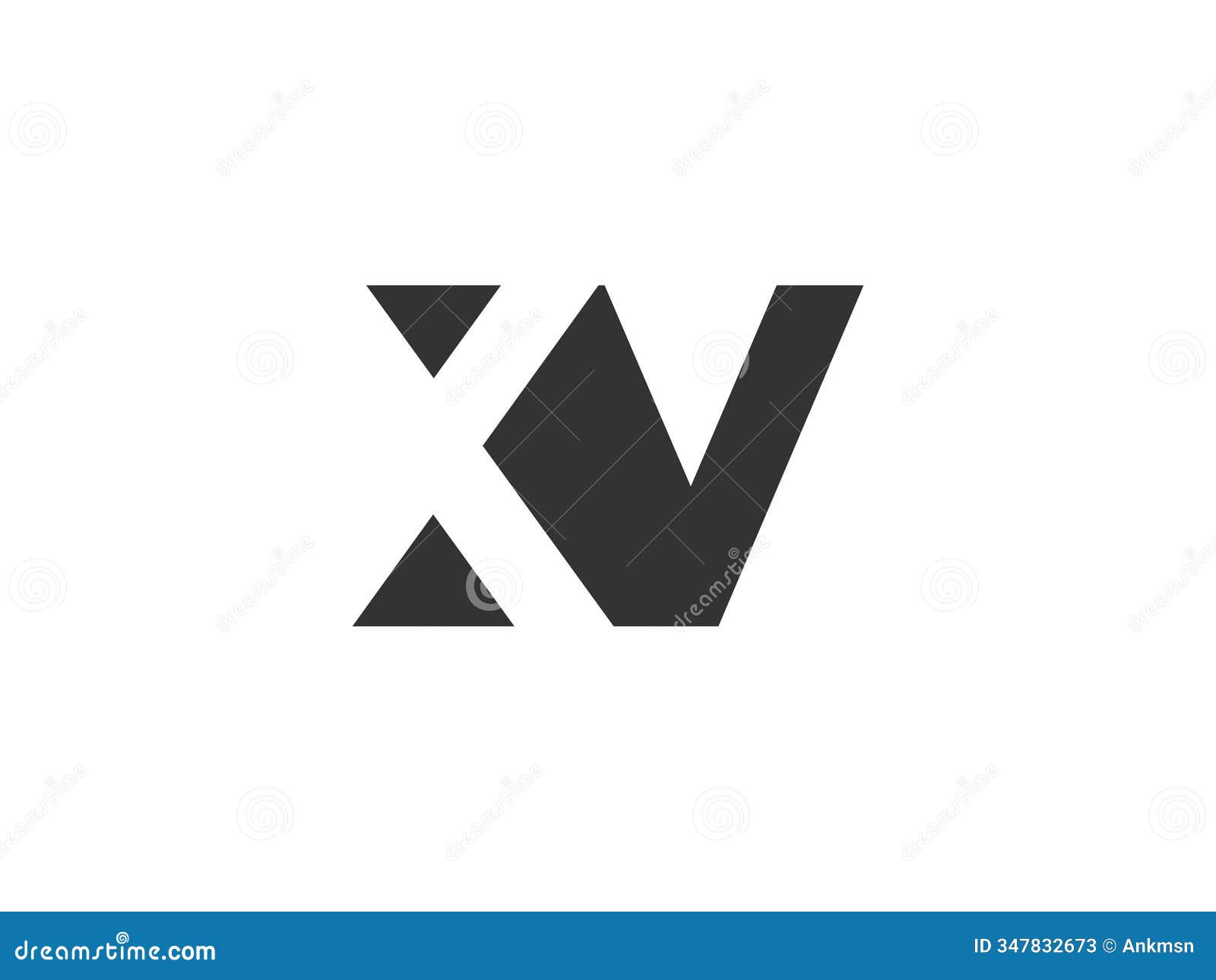 XV Creative Geometric Initial Based Modern and Minimal Logo. Letter X V ...