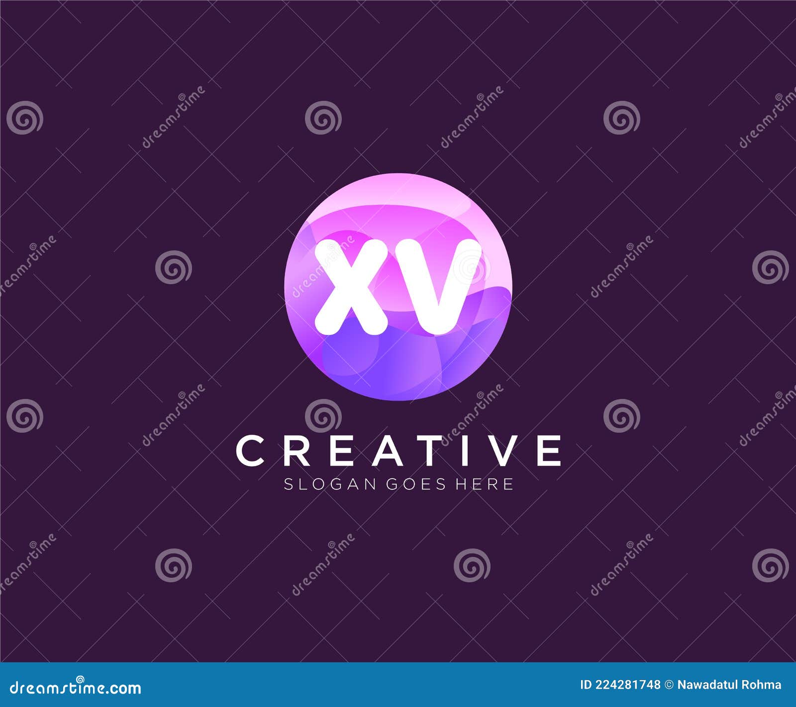 XV Initial Logo with Colorful Circle Template Vector Stock Vector ...
