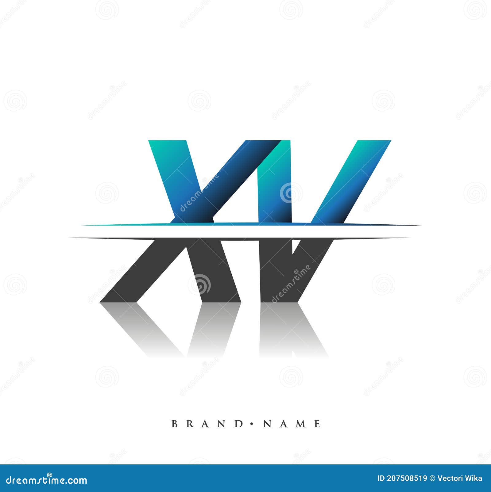 XV Initial Logo Company Name Colored Black and Blue, Simple and Modern ...