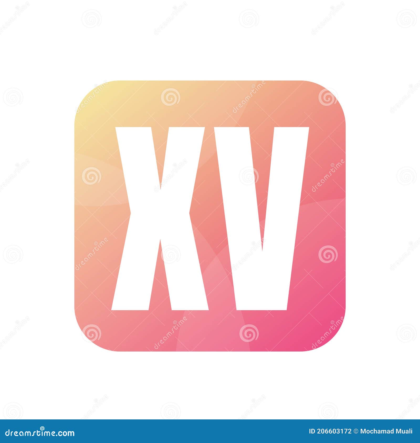 XV Letter Logo Design with Simple Style Stock Vector - Illustration of ...