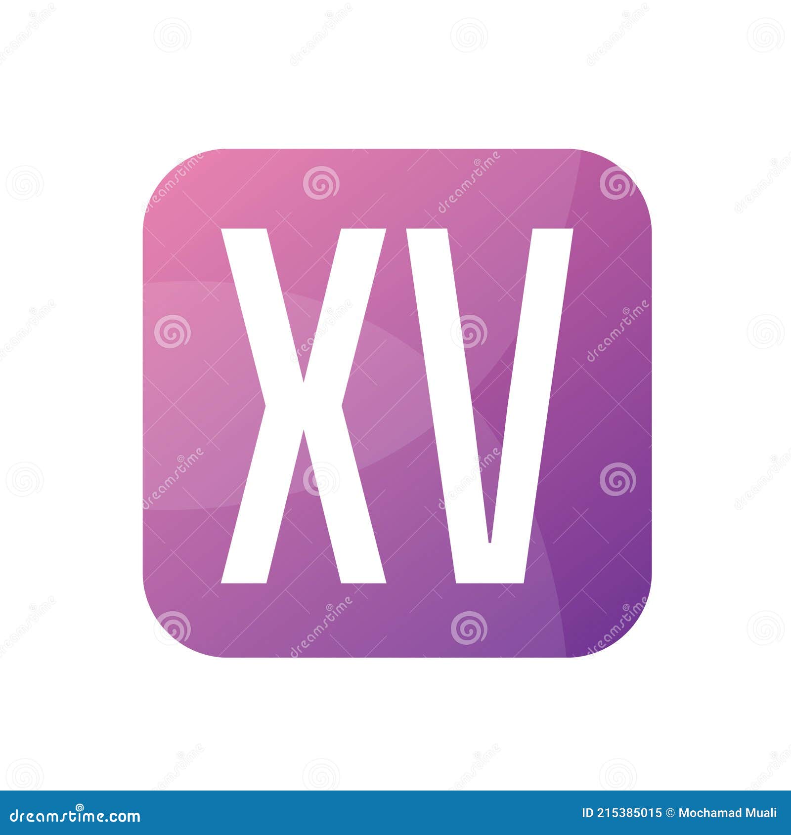 XV Letter Logo Design with Simple Style Stock Illustration ...