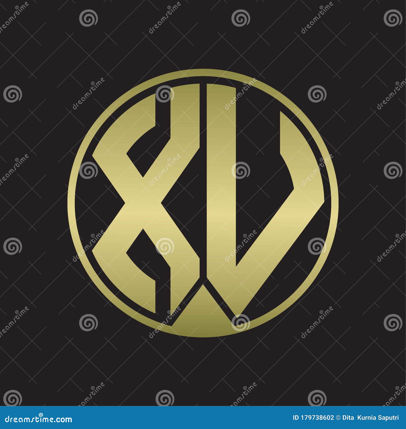 XV Logo Monogram Circle with Piece Ribbon Style on Gold Colors Stock ... XV Logo Monogram Circle with Piece Ribbon Style on Gold Colors Stock ...