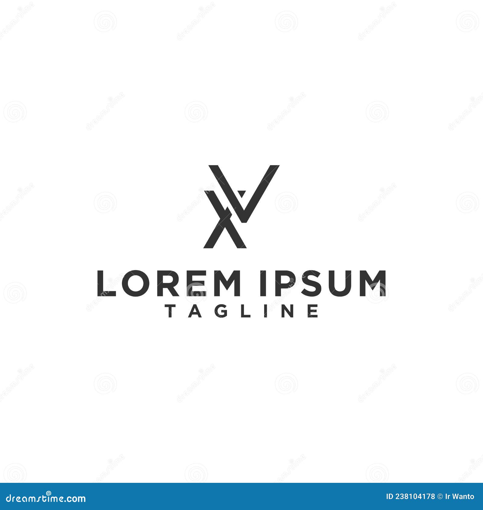 Xv or Vx Monogram Logo Design Stock Vector - Illustration of typography ...