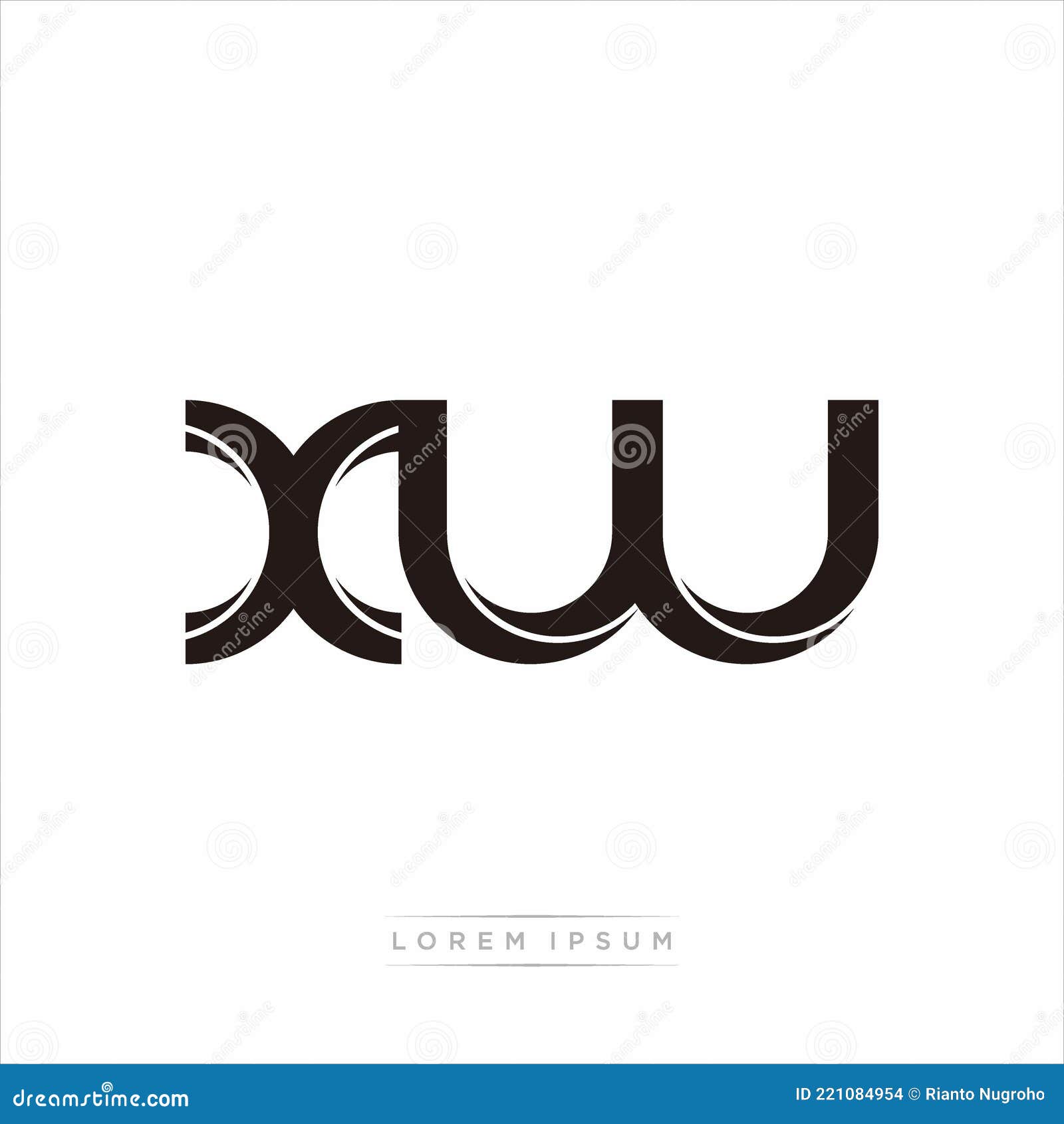 Xw Initial Letter Split Lowercase Modern Monogram Linked Outline ...