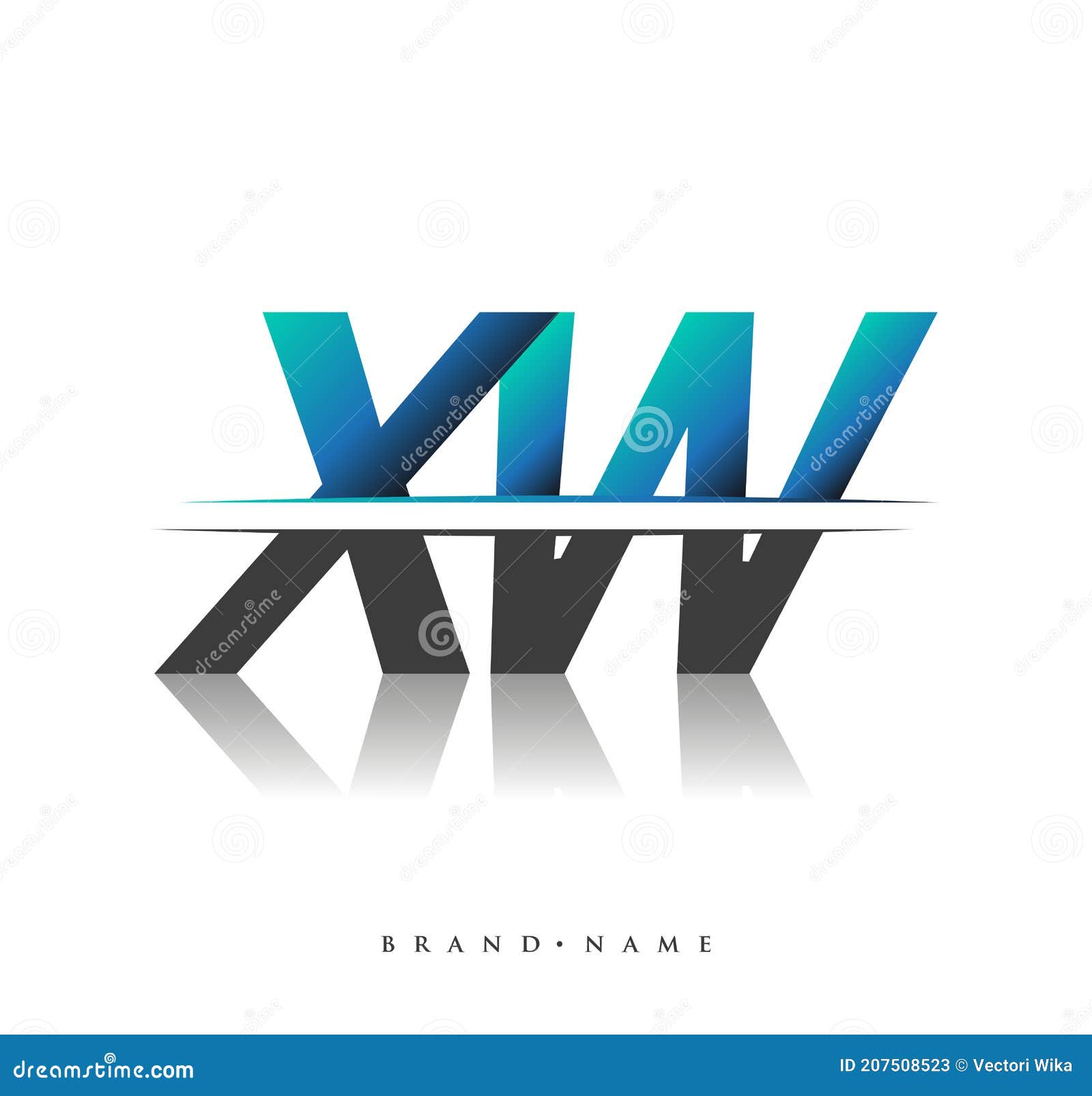 XW Initial Logo Company Name Colored Black and Blue, Simple and Modern ...