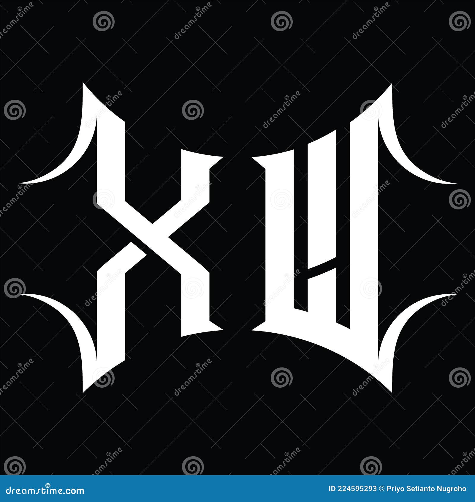 XW Logo Monogram with Abstract Shape Design Template Stock Illustration ...