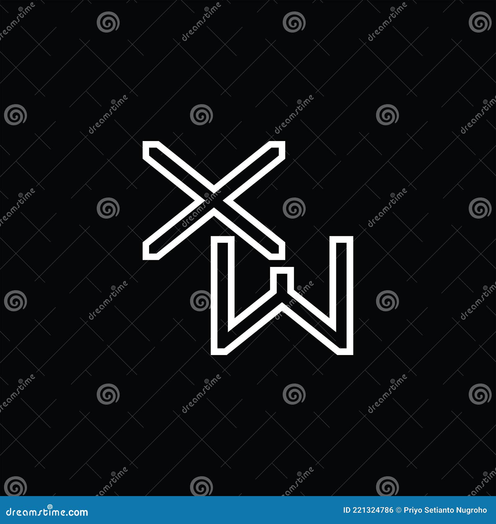 XW Logo Monogram with Line Style Design Template Stock Illustration ...