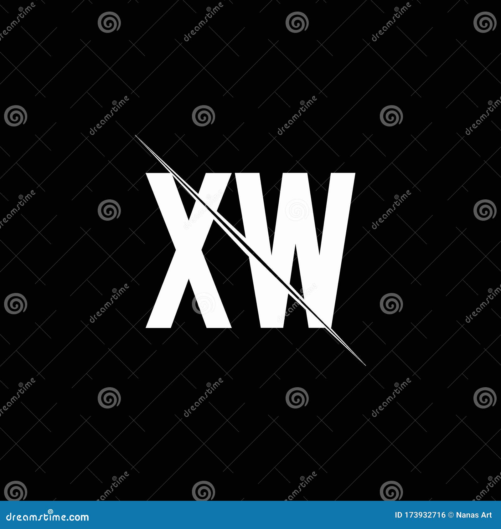 XW Logo Monogram with Slash Style Design Template Stock Vector ...