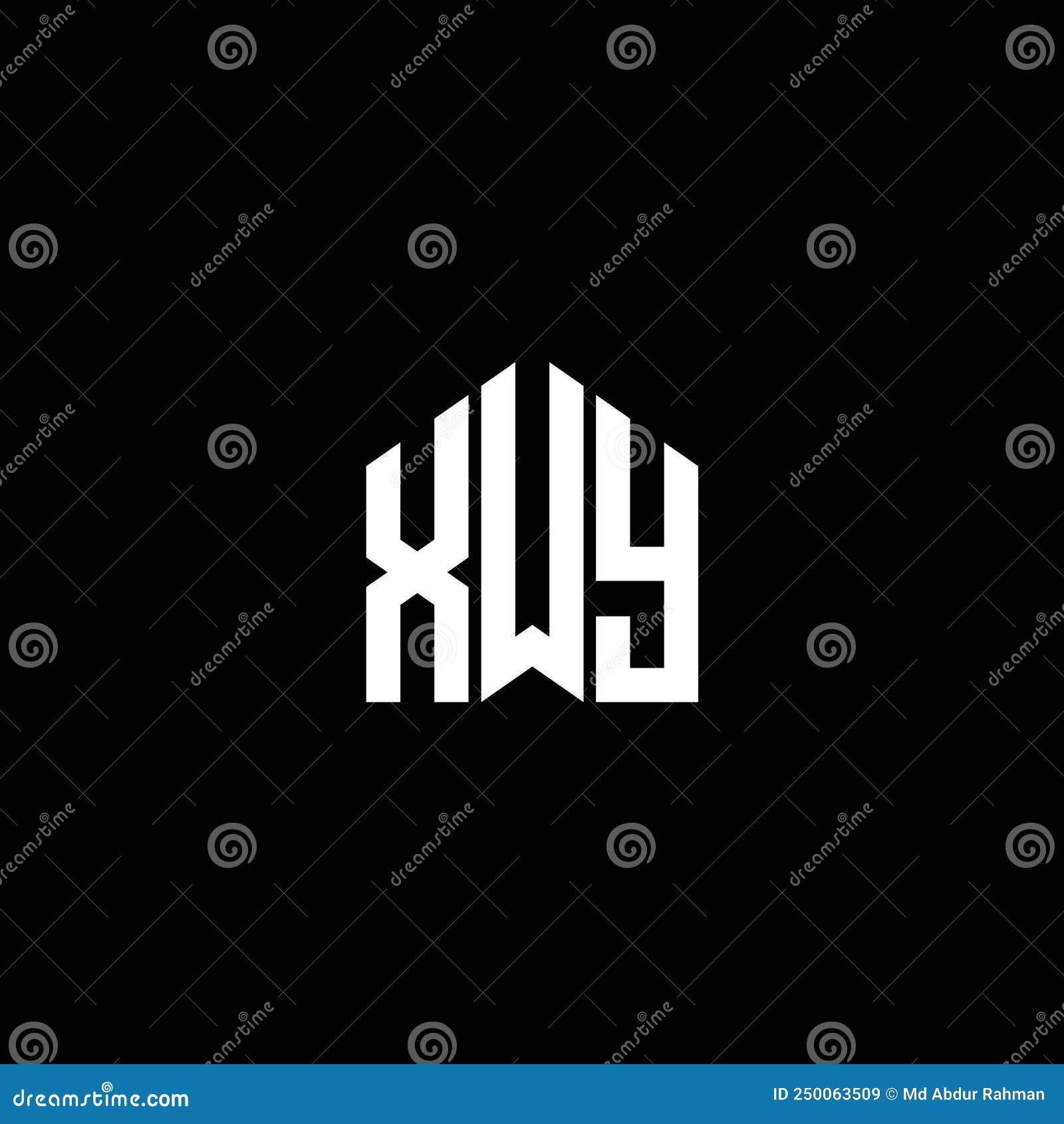 XWY Letter Logo Design on BLACK Background. XWY Creative Initials ...