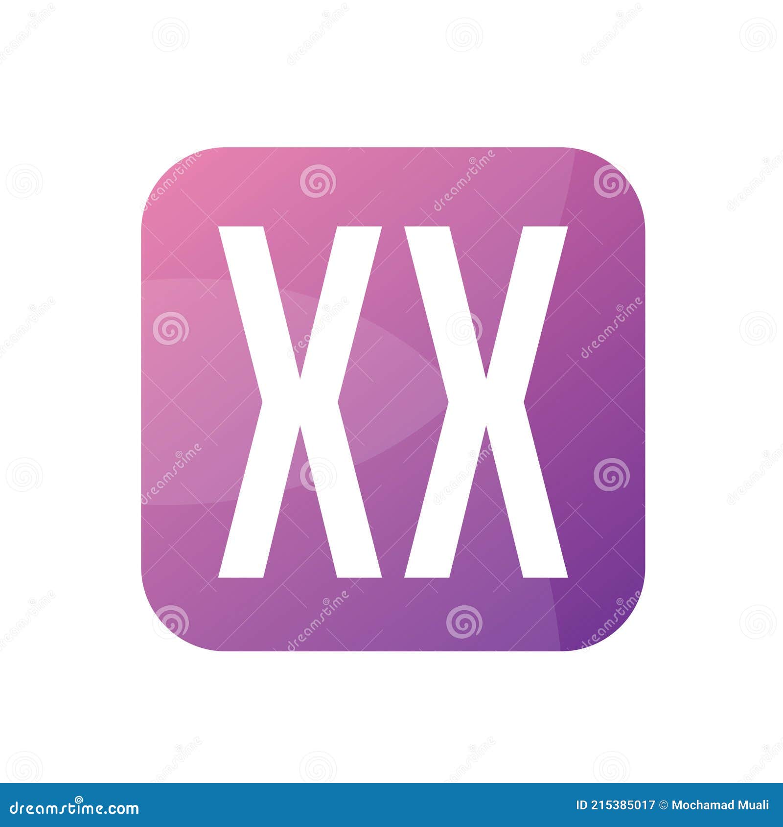 XX Letter Logo Design with Simple Style Stock Illustration ...