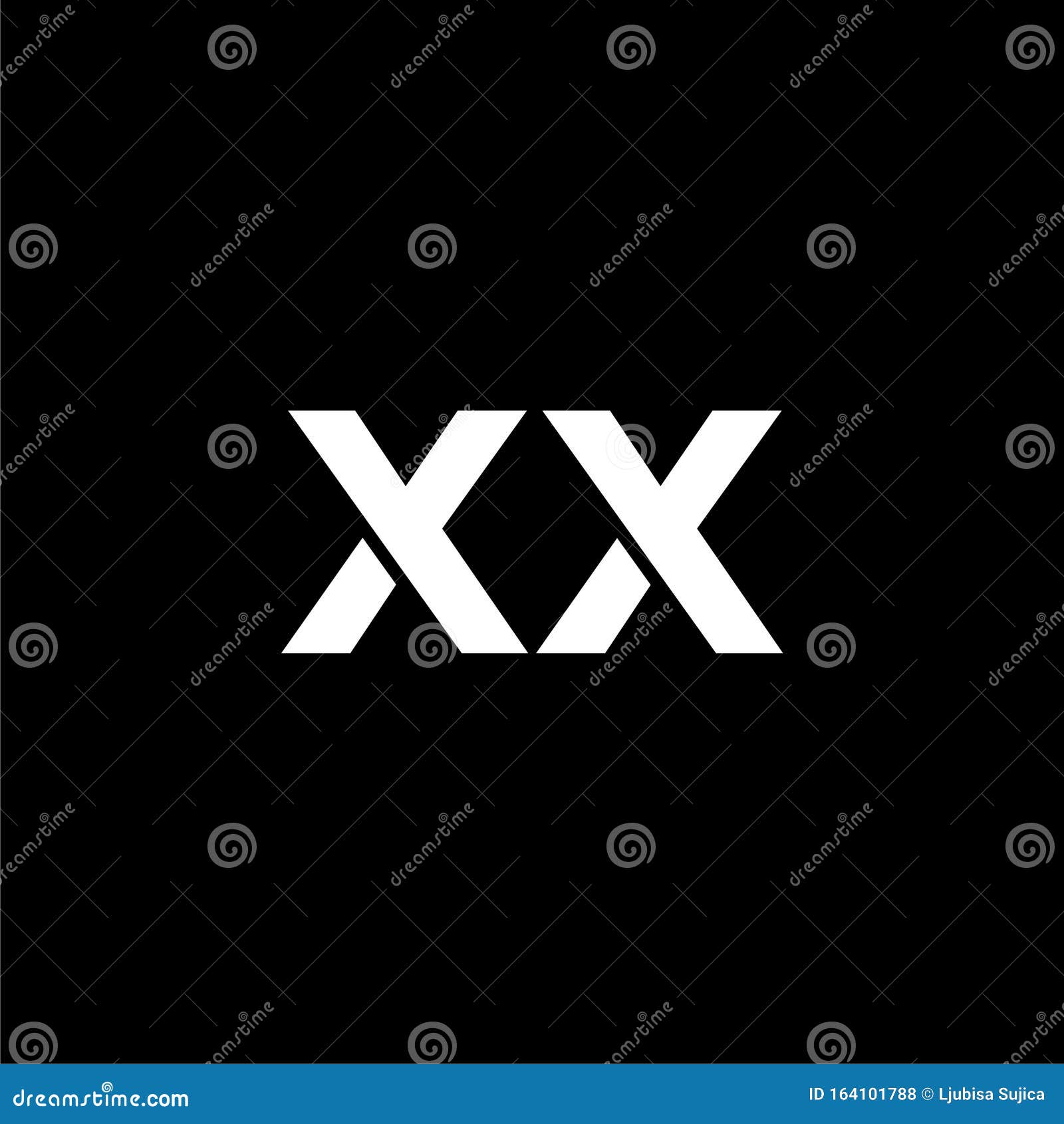 XX Logo Letters Isolated on Black Background Stock Vector ...