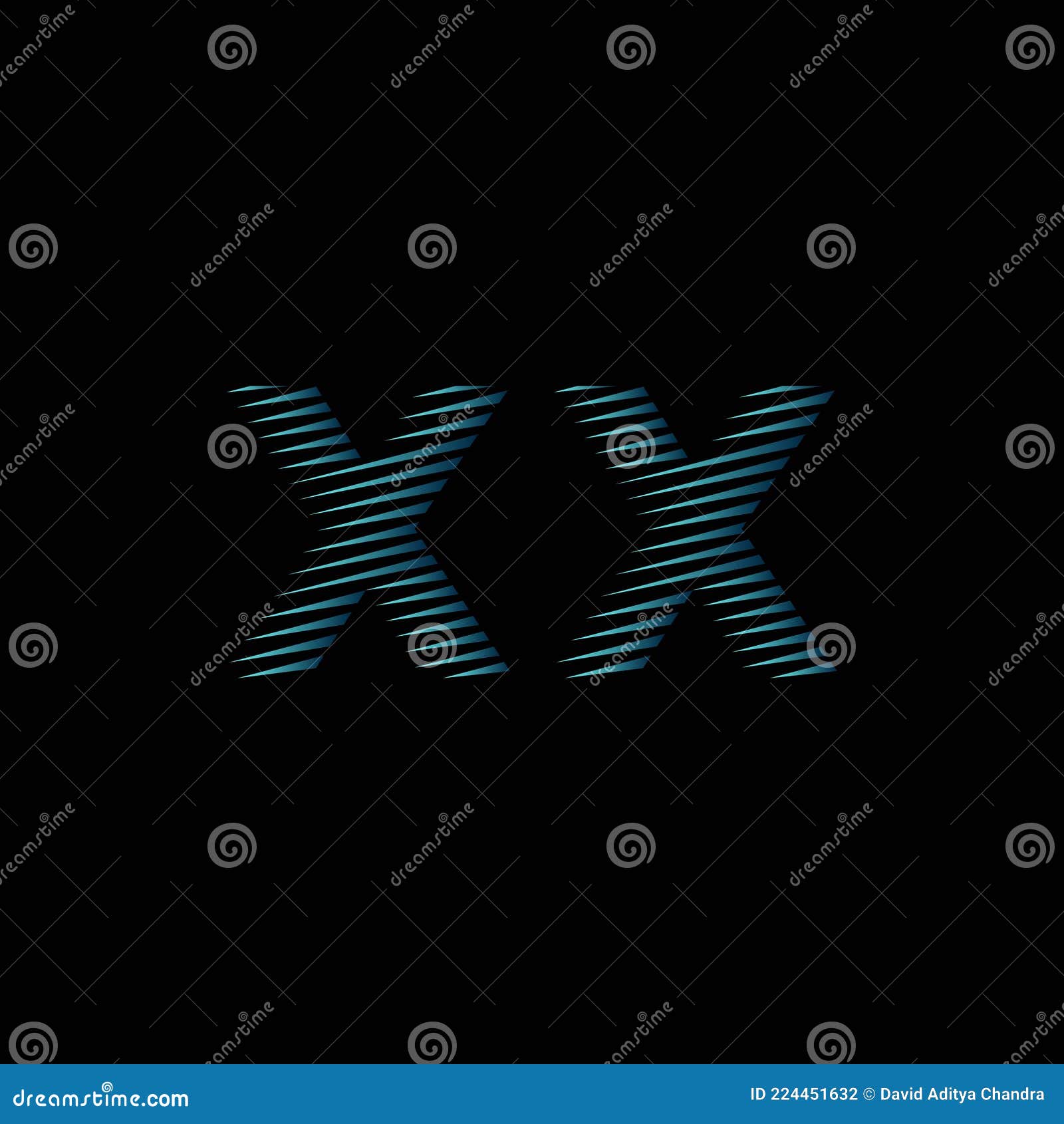 XX Monogram Lines Style Blue Light Vector Stock Vector - Illustration ...