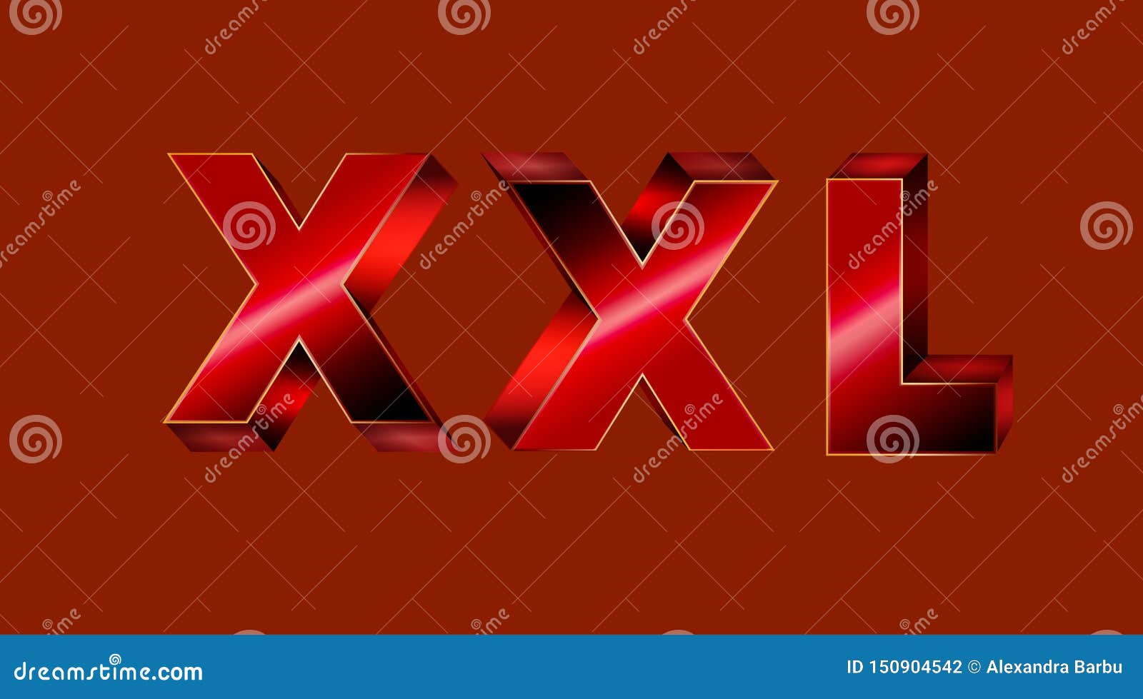XXL 3D letter red stock vector. Illustration of element - 150904542