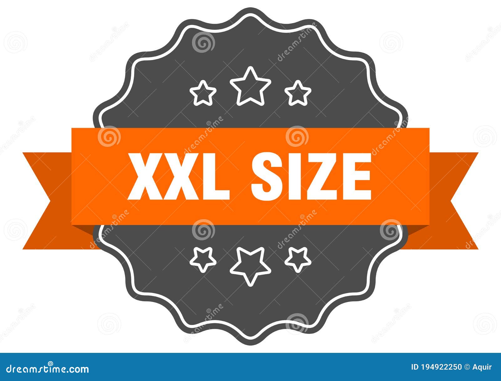 Xxl Size Label. Xxl Size Round Band Sign. Cartoon Vector ...