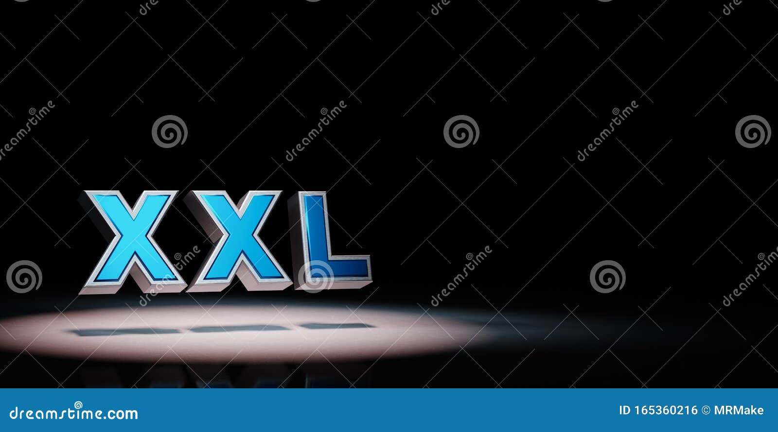 XXL Text Spotlighted on Black Background Stock Illustration ...