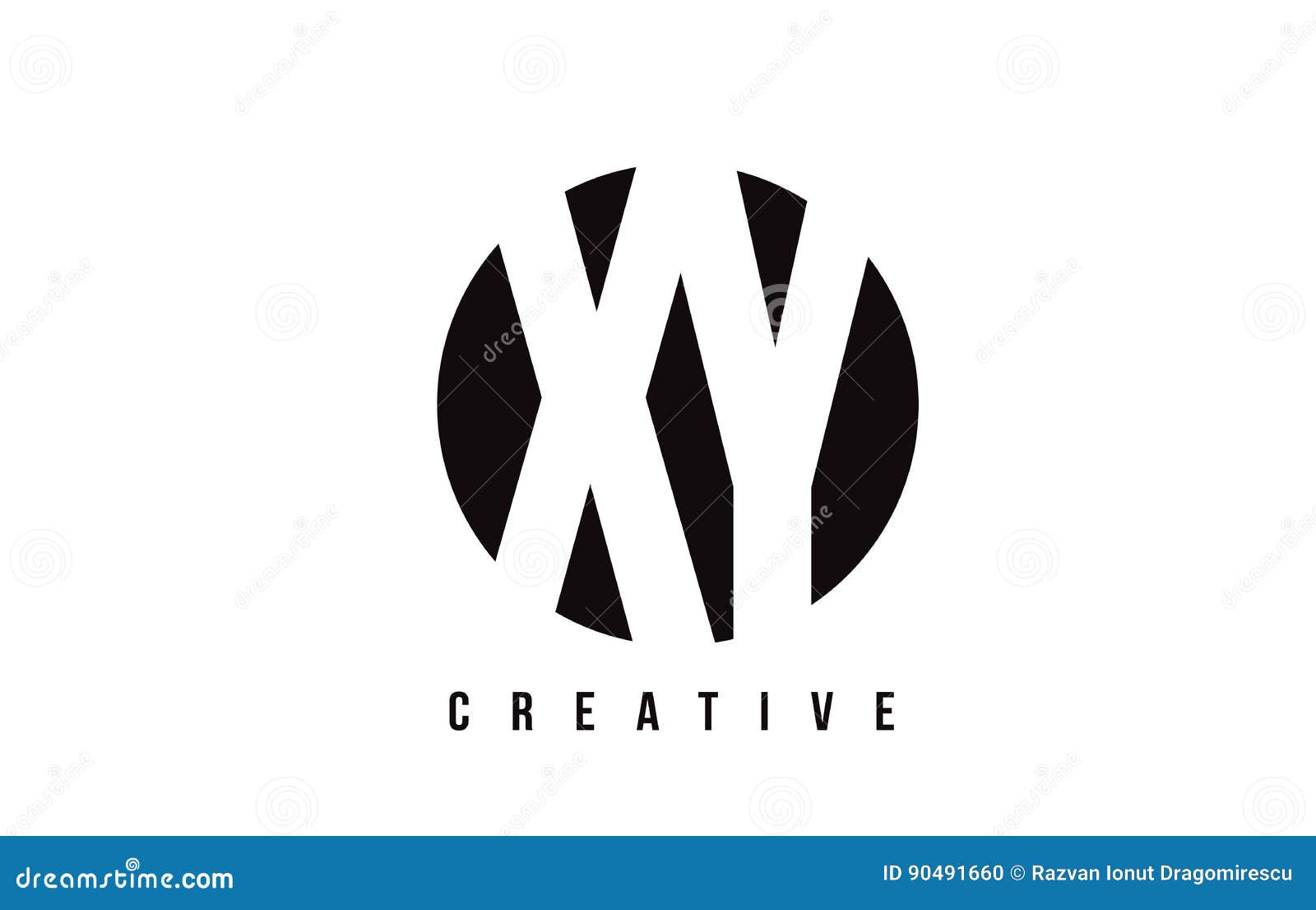 XY X Y White Letter Logo Design with Circle Background. Stock Vector ...