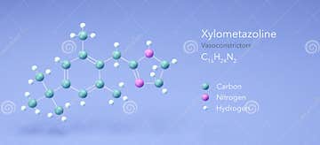 Xylometazoline Molecule, Molecular Structures, Vasoconstrictors, 3d ...