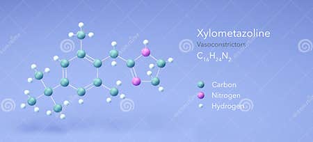 Xylometazoline Molecule, Molecular Structures, Vasoconstrictors, 3d ...
