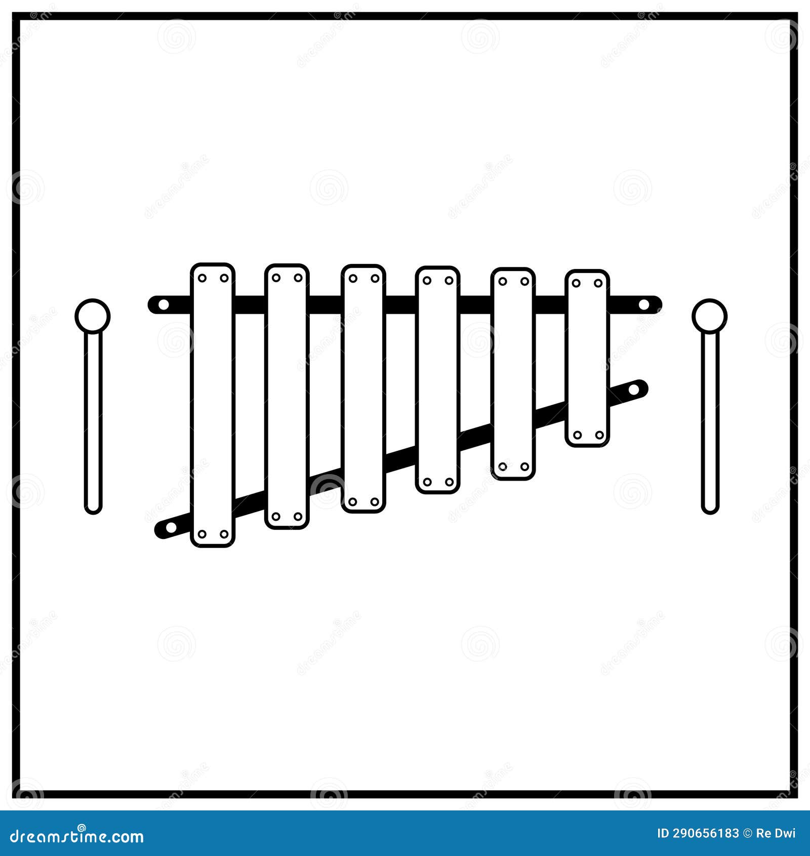 Xylophone Musical Instrument Illustration Vector Design in Black and ...
