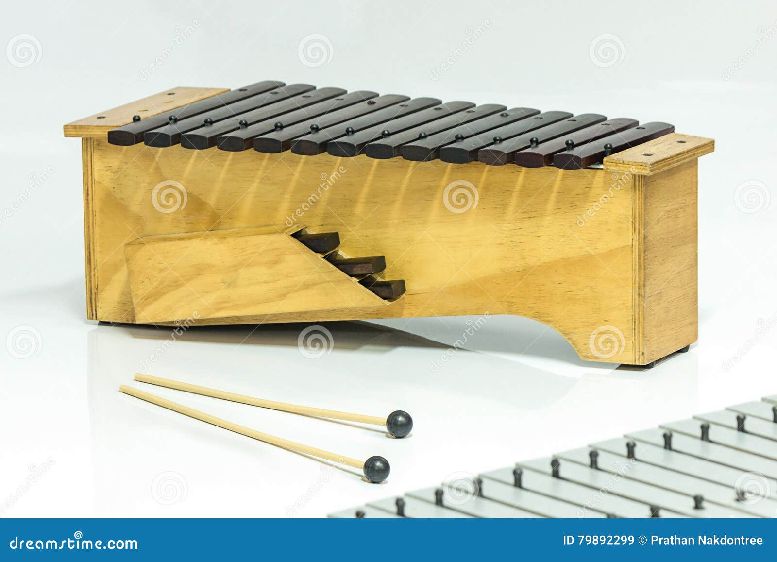 The Xylophone and Two Mallets Stock Image - Image of instrument ...