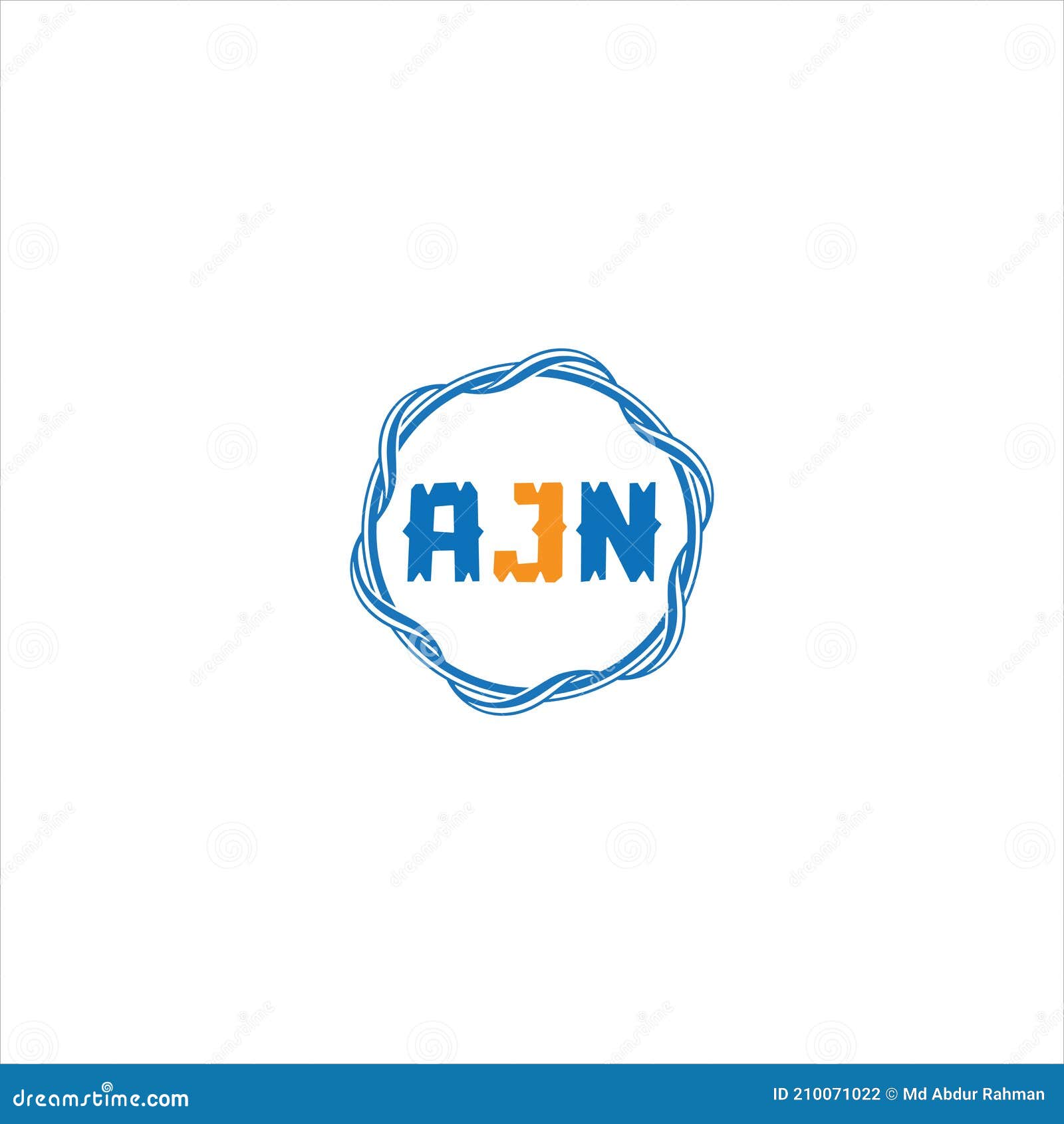 AJN Creative Unique Abstract Modern Geometric Vector Symbol Font Logo ...