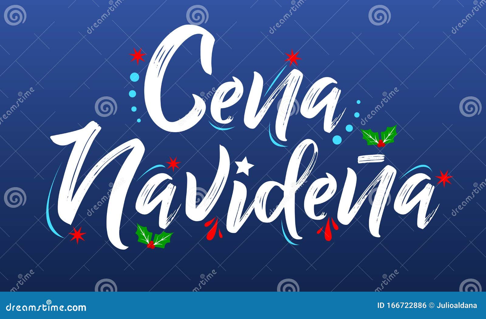 Cena Navidena, Christmas Dinner Spanish Text, Vector Design. Stock ...