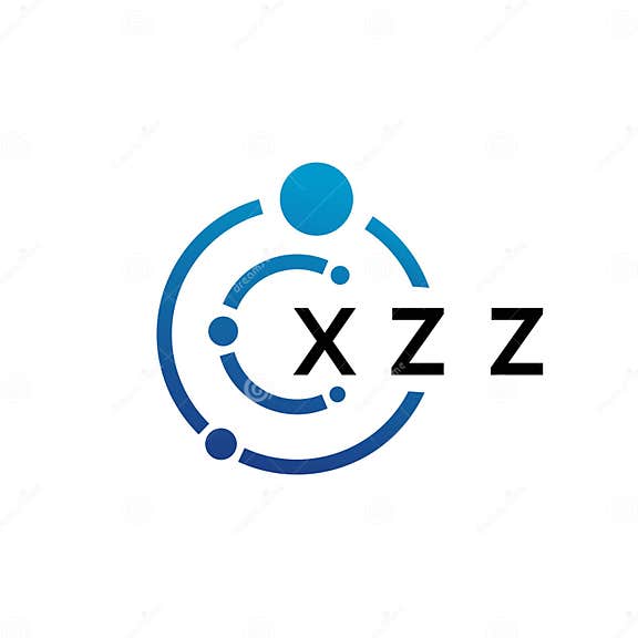 XZZ Letter Technology Logo Design on White Background. XZZ Creative ...