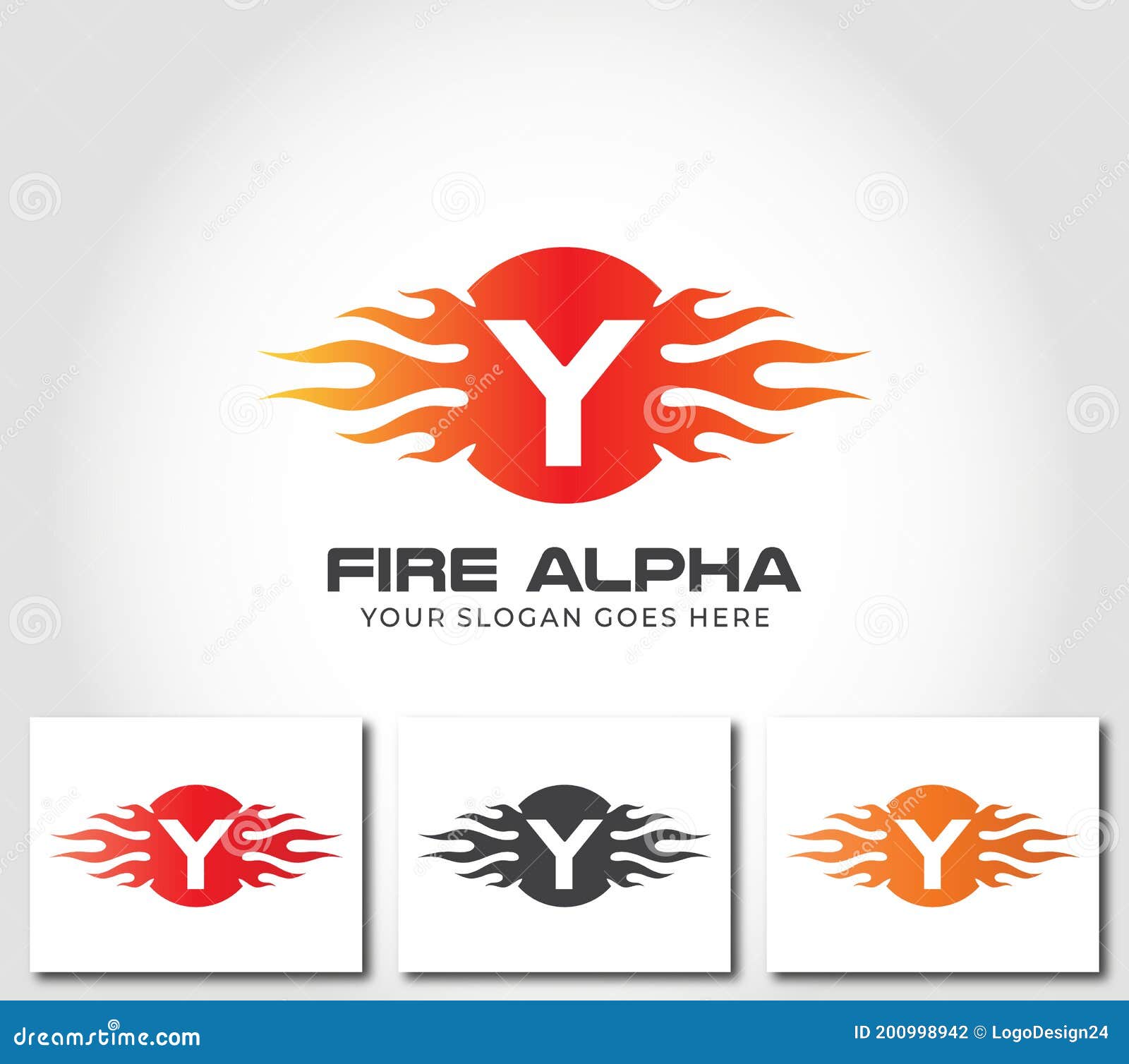 Y Alphabet Fire Logo Design Concept Stock Vector - Illustration of ...