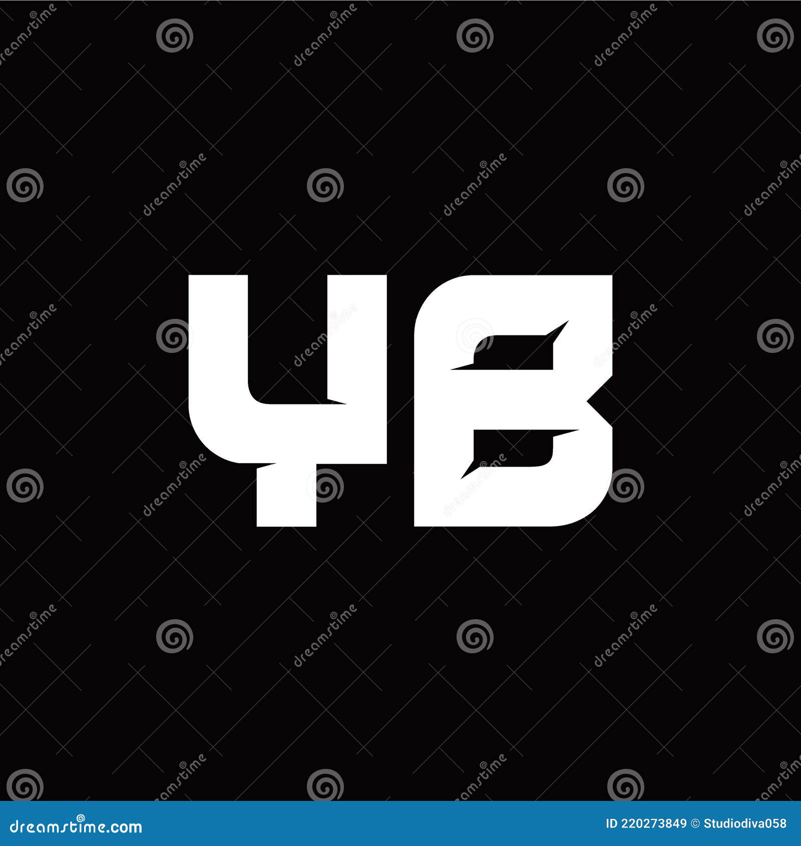 Y B Letter Monogram Style Initial Logo Template Stock Illustration ...