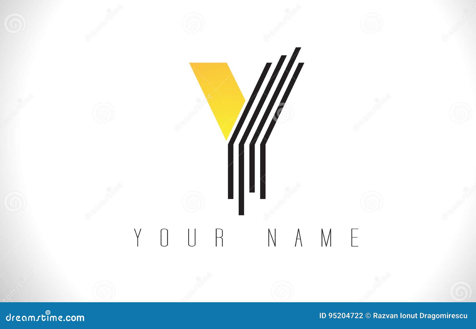 Y Black Lines Letter Logo. Creative Line Letters Vector Template Stock ...